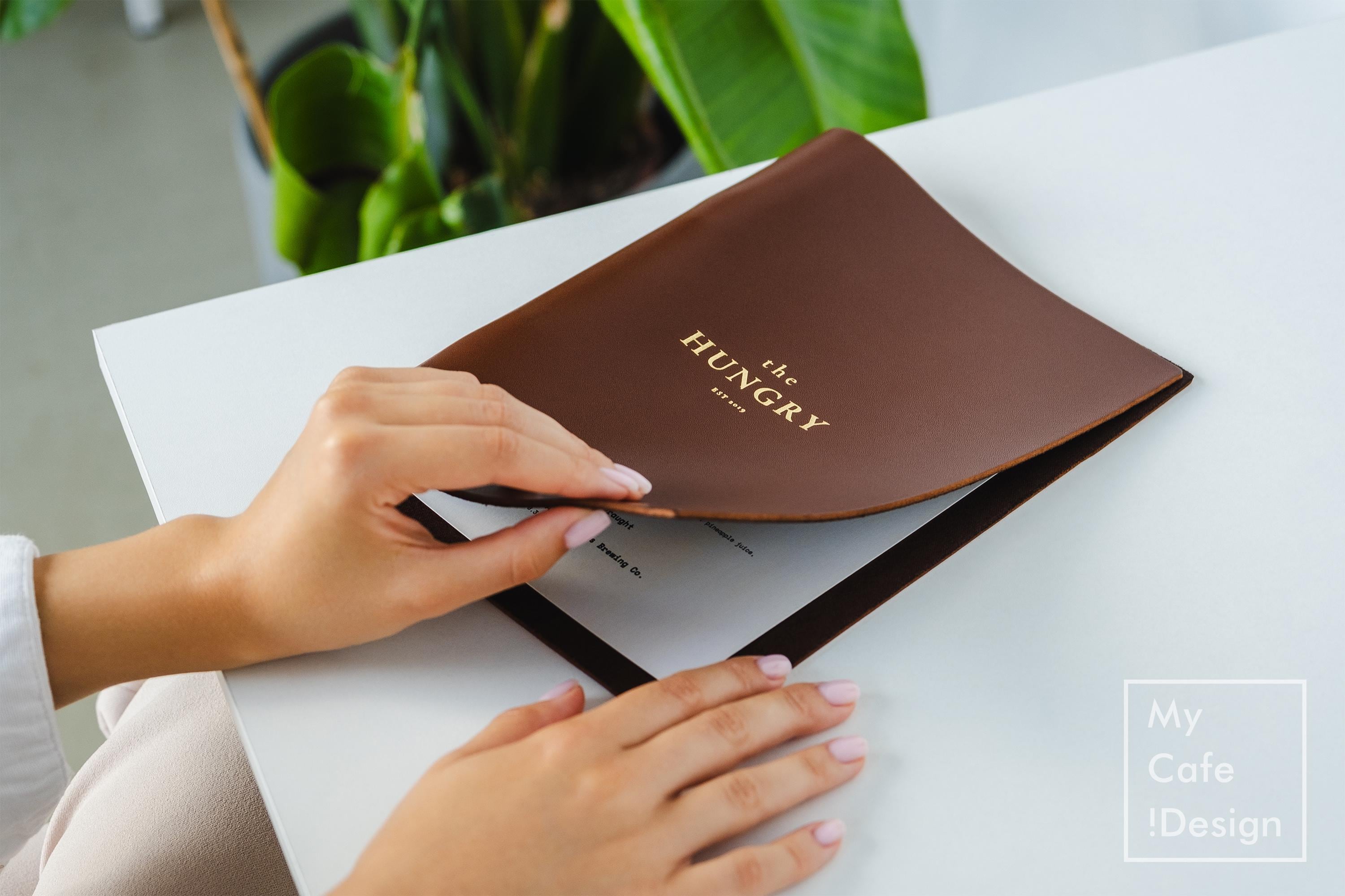 Leather Menu Cover: Personalized Menu Binder for Restaurant, Cafe & Bar ...