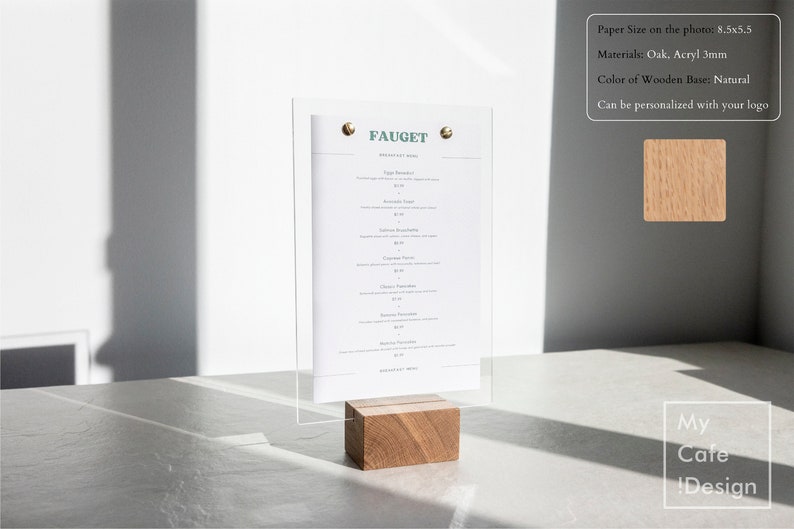Wooden Table Top Display Menu Holder Acrylic Sign Holder - Etsy