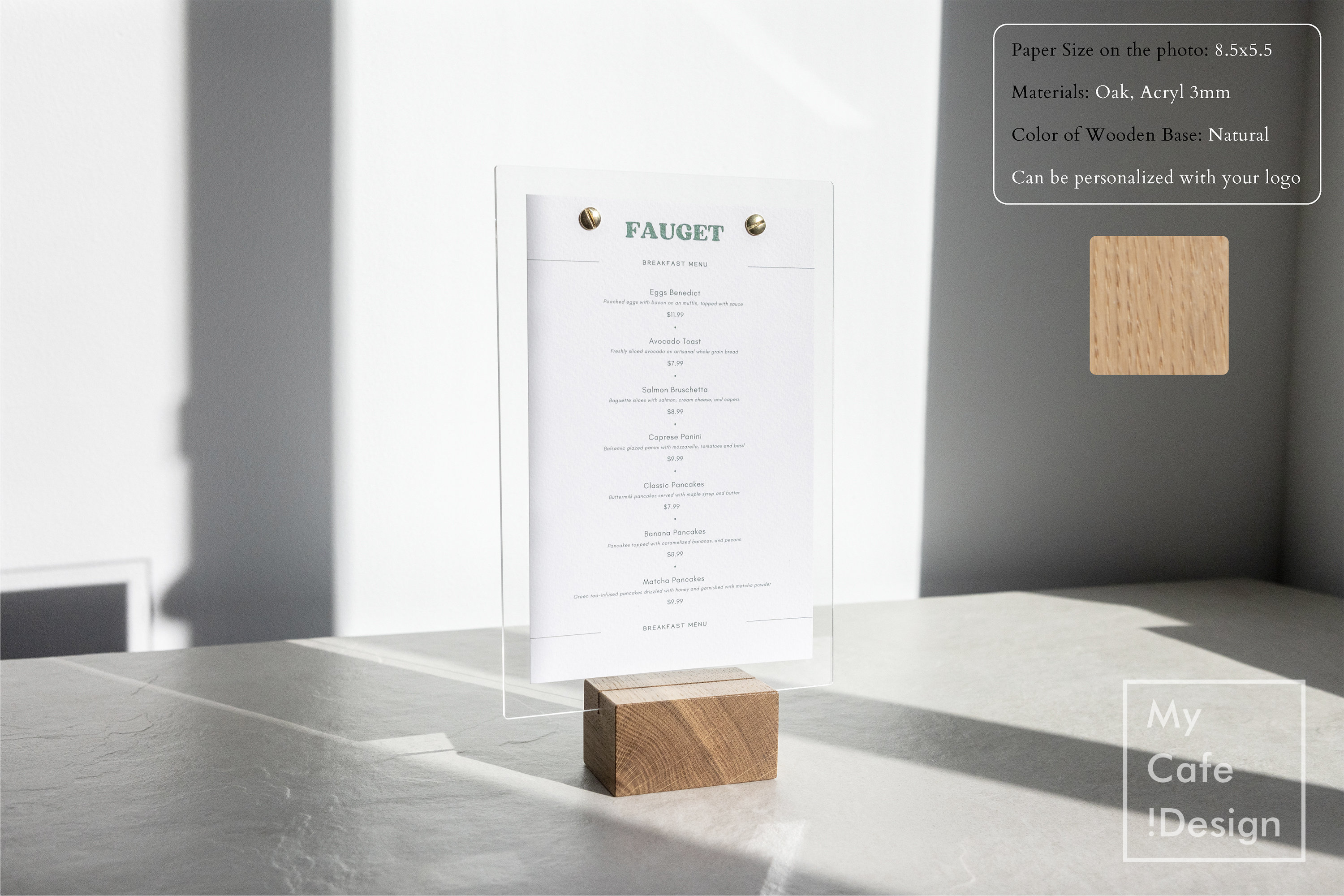 Wooden Table Top Display Menu Holder Acrylic Sign Holder - Etsy