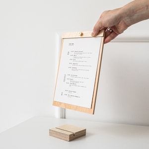 Wooden Menu Holder Stand, Table Menu Wedding Sign, Table Top Menu Board ...