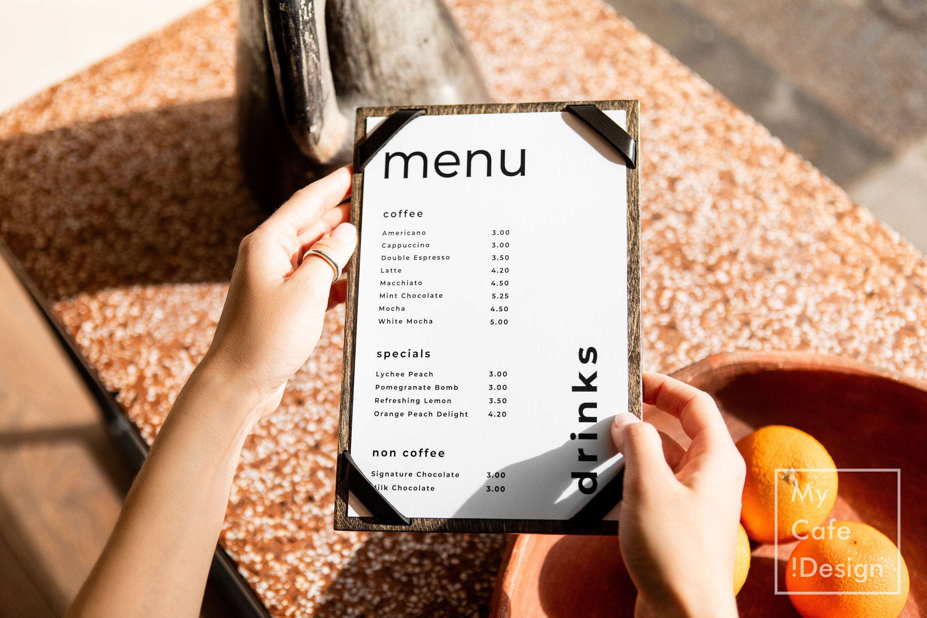 Wooden Menu Holders With Leather Corners for Restaurant, Custom Menu ...