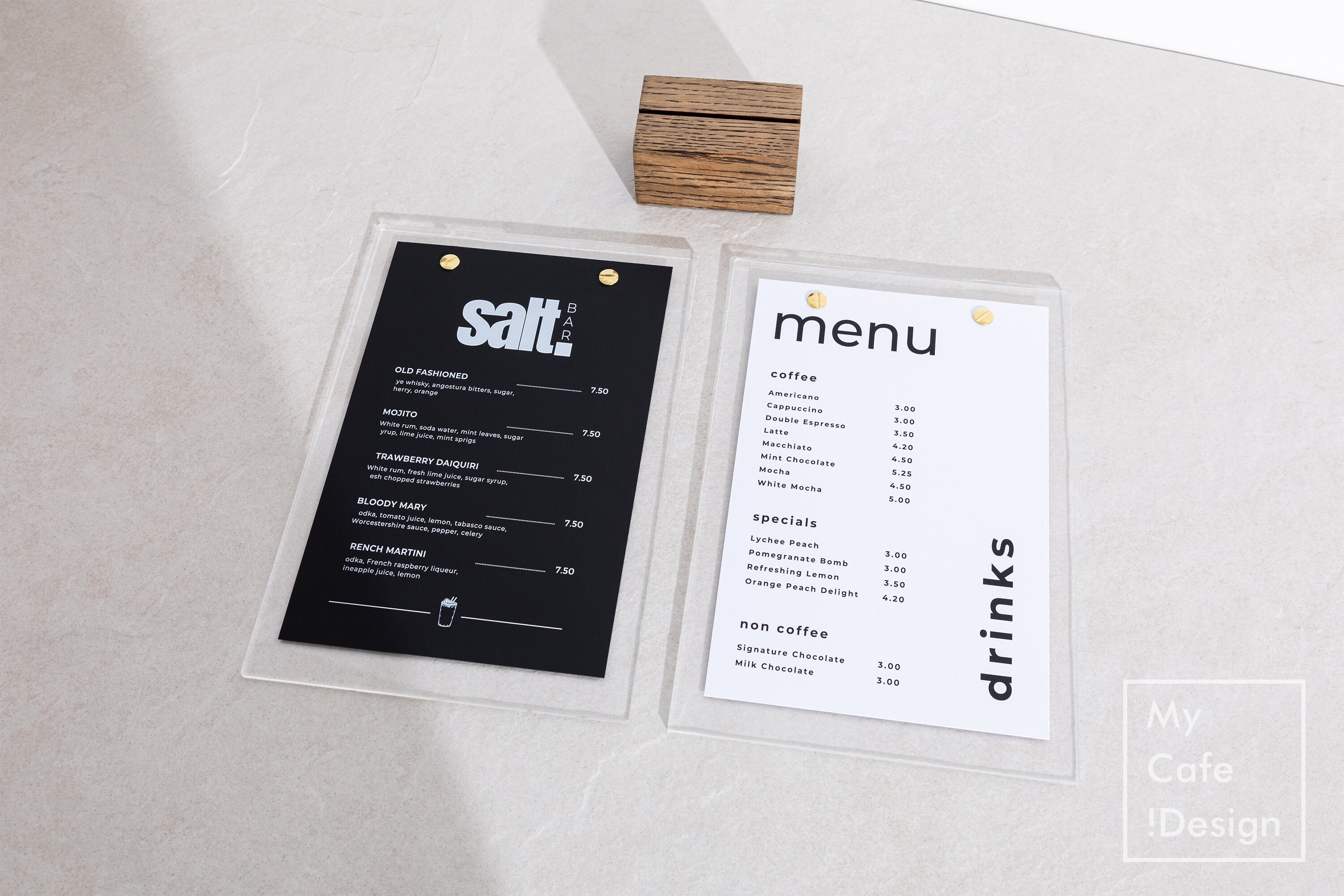 Acrylic Sign Holder, Table Tent, Wooden Table Top Display Menu Holder ...