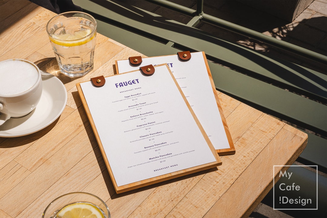 Wood Menu Holder for Restaurant With Logo Engraving Option, Custom Menu ...