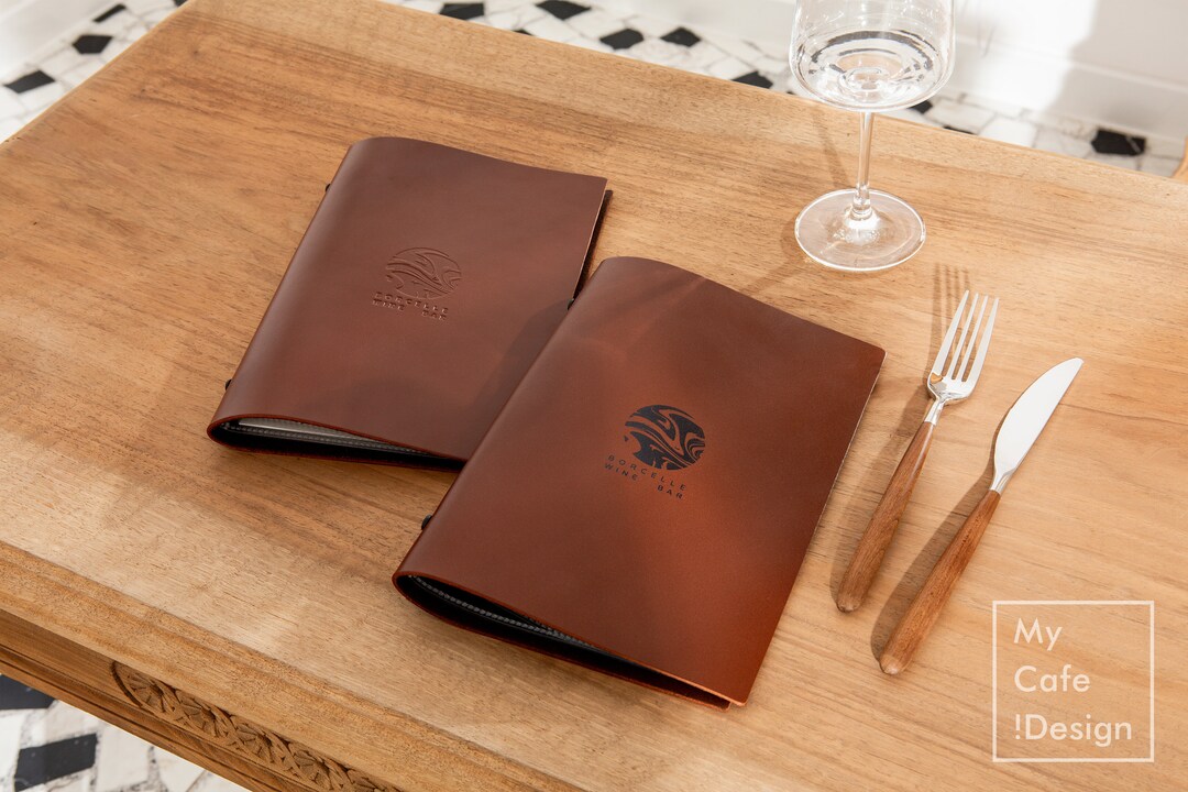 Leather Menu Cover, Restaurant Menu Holder With Logo, Menu with Sleeves ...