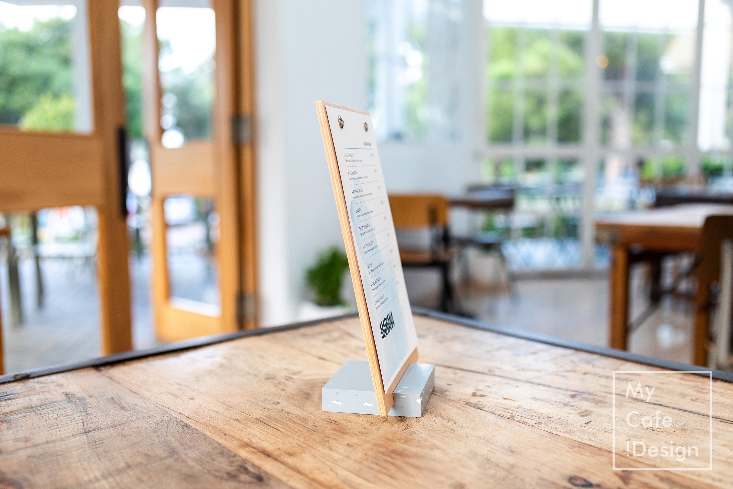 Wooden Table Stand Menu Holder, Restaurant Table Tents for Drink Menu ...