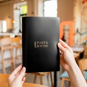 Leather Menu Cover - Custom Menu Folder With Plastic Sleeves for ...