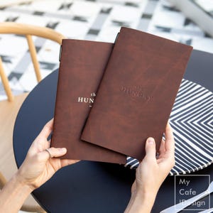 Recycled Leather Menu Cover: Personalized Restaurant Menu Book With ...