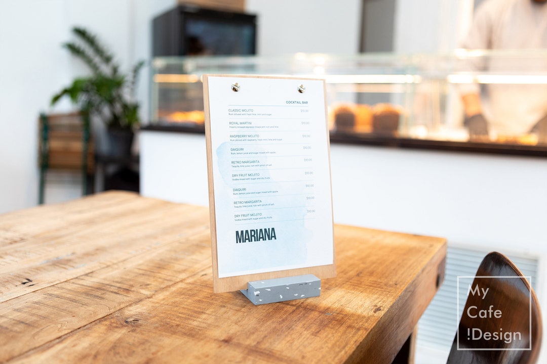 Wooden Table Stand Menu Holder, Restaurant Table Tents for Drink Menu ...