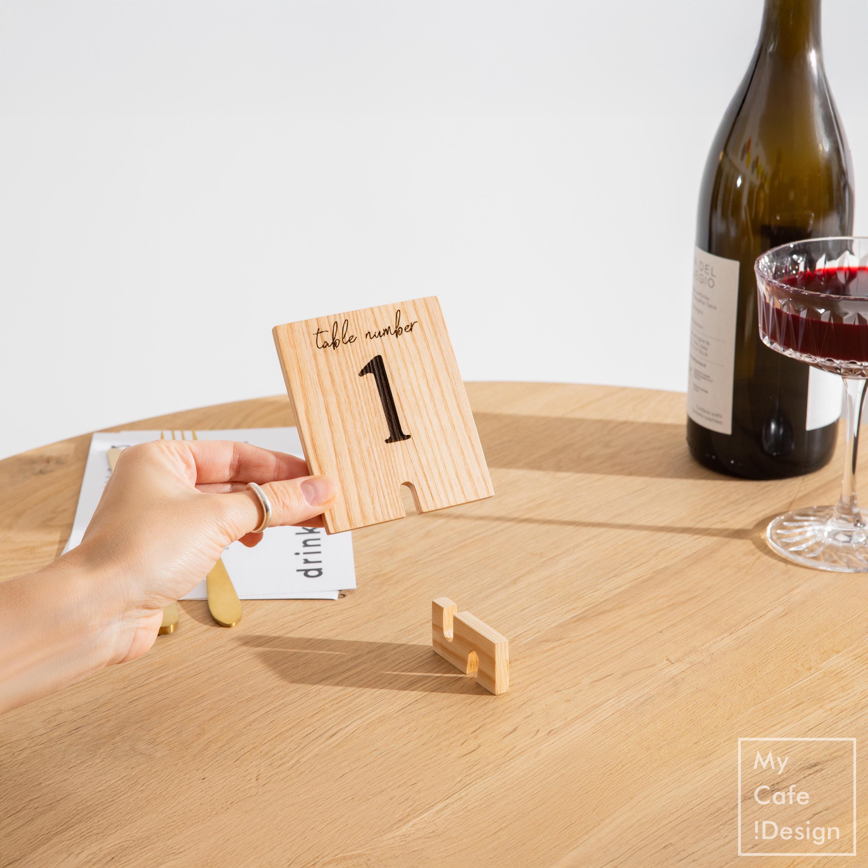 Engraved Ash Wood Table Number Stands With QR Code - Set of 5 - Etsy UK