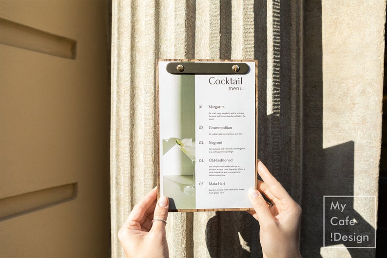 Wooden Menu Cover Wood Menu Holder Engraved Menu Holder Restaurant ...