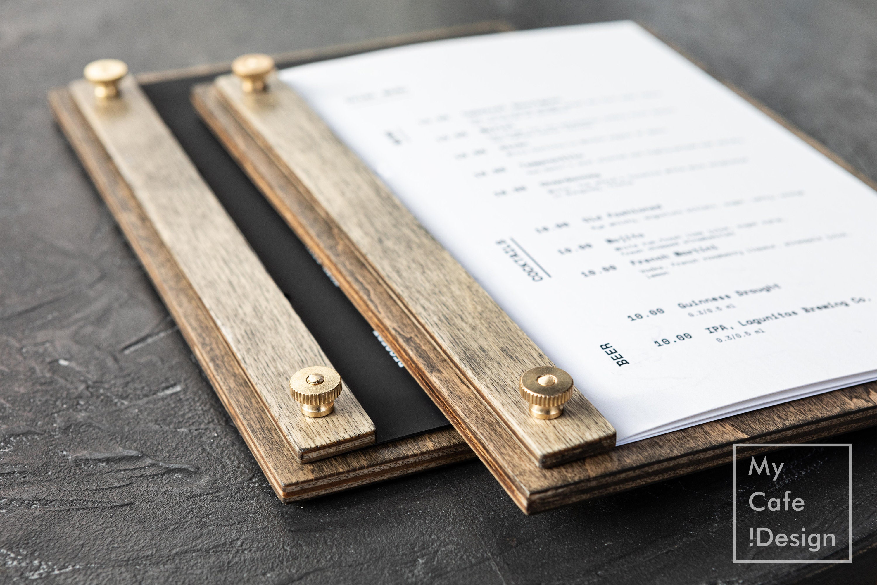Wood Menu Holder Wooden Menu Cover Menu Clipboard Wedding Clip Board ...
