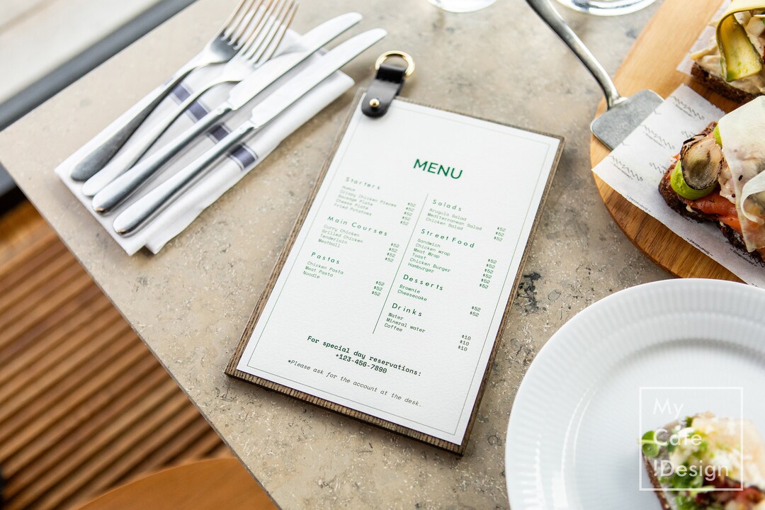 Custom Menu Holder for Restaurant, Tabletop Menu Display for Food and ...