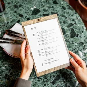 Custom Tabletop Menu - Wooden Menu Holder & Cafe Table Top Menu ...