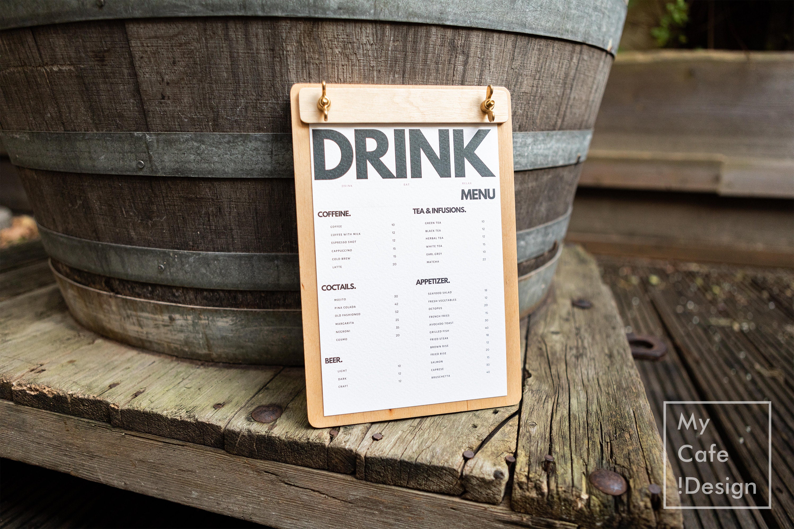 Personalized Wood Menu Holder: Beverage Menu Board for Restaurant, Cafe ...