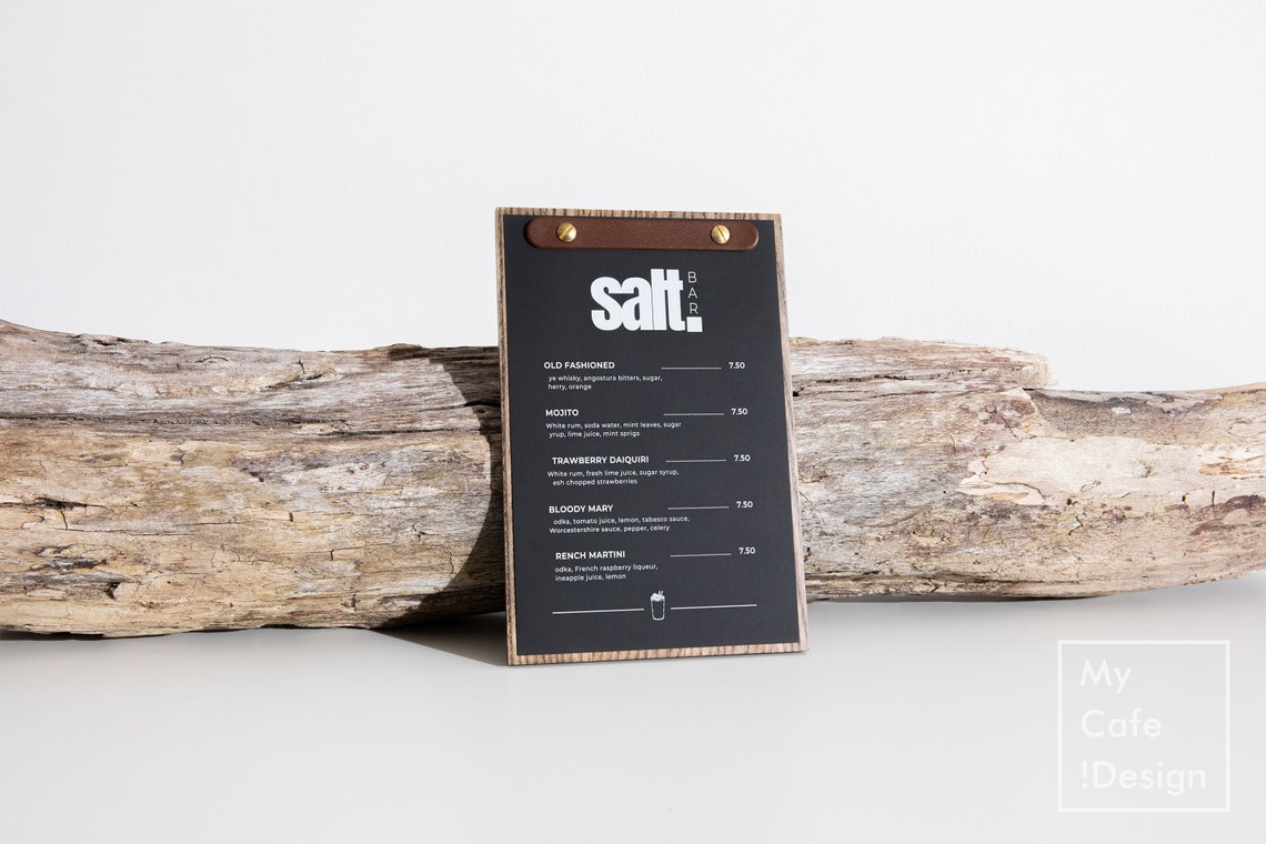 Wooden Menu Cover Wood Menu Holder Engraved Menu Holder Restaurant ...