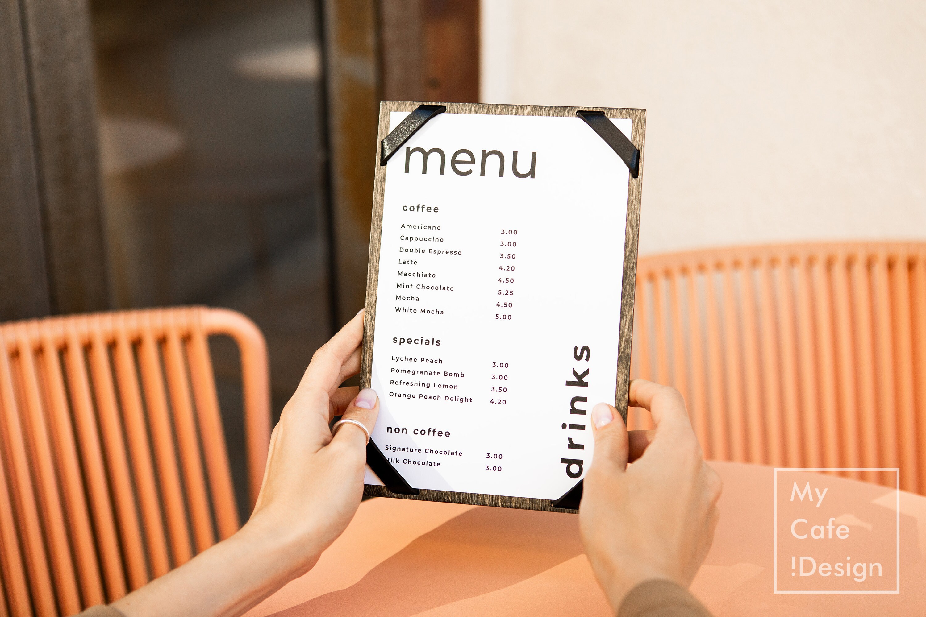 Wooden Menu Holders With Leather Corners for Restaurant, Custom Menu ...