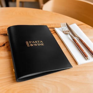 Leather Menu Cover - Custom Menu Folder With Plastic Sleeves for ...