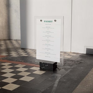 Acrylic Sign Holder, Terrazzo Table Tent, Transparent Table Menu ...
