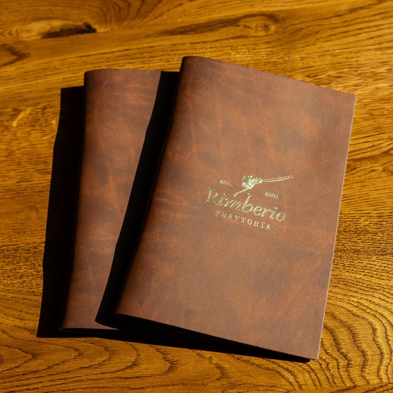 Recycled Leather Menu Cover: Custom Restaurant Menu Holder for Food ...
