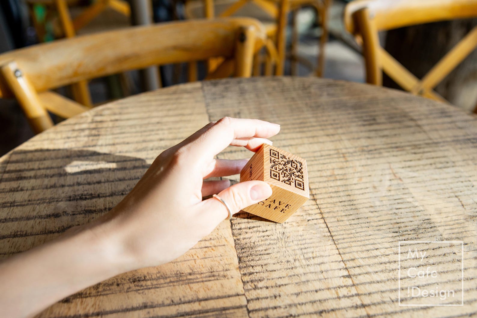 Custom Ash Wood QR Code Table Sign: Restaurant Table Number, Set of 10 ...
