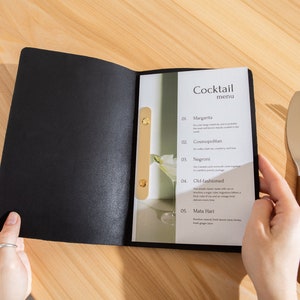 Restaurant Menu Cover, Leather Menu Holder, Porte Menu, Personalized ...