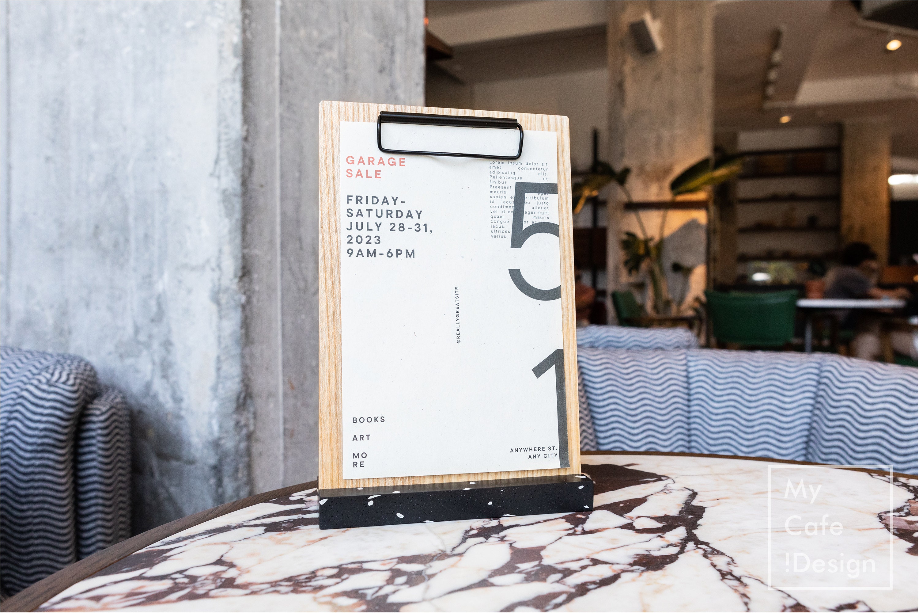 Table Stand Menu Holder, Wooden Sign Clipboard, Coffee Shop Table Tent ...