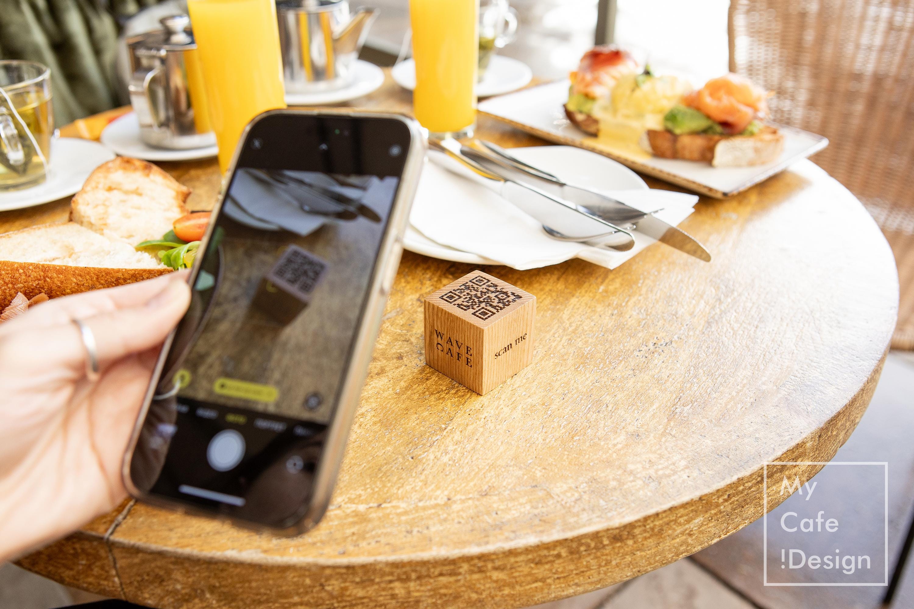 Custom Ash Wood QR Code Table Sign: Restaurant Table Number, Set of 10 ...