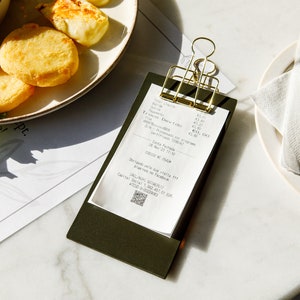 Leather Guest Check Presenter With Binder Clip, Custom Restaurant Check ...