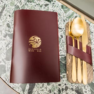Leather Binderview Menu Holder, Custom Menu Cover, Personalized Menu ...