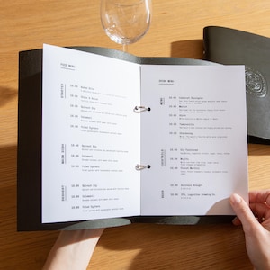 Leather Restaurant Menu Cover: Personalized Menu Book for Cafe & Bar - Etsy