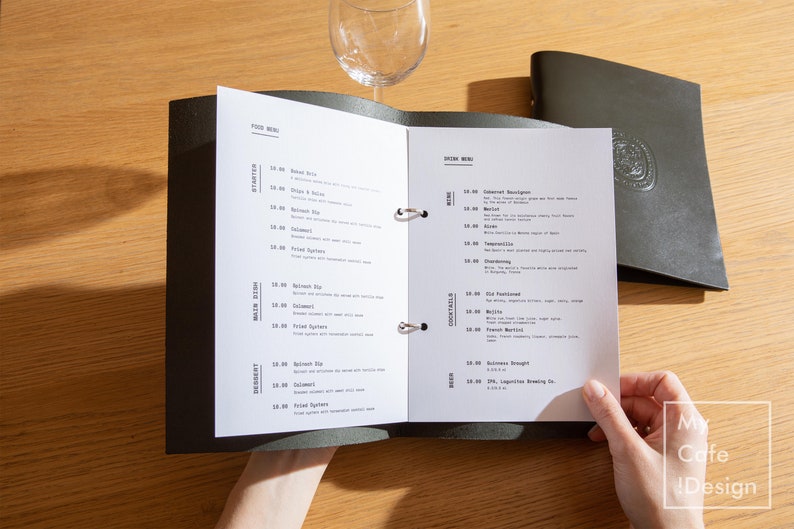 Leather Restaurant Menu Cover: Personalized Menu Book for Cafe & Bar - Etsy