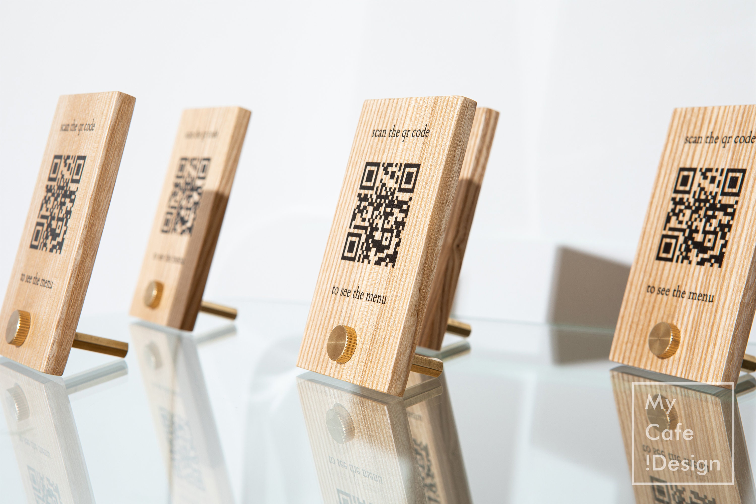 Wooden QR Code Sign Set, Qr Code Menu Ordering, QR Code Restaurant Menu, Scan to Pay Sign, Qr ...