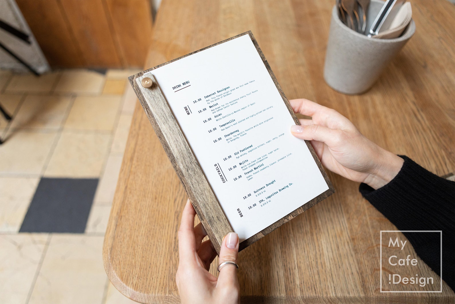 Wood Menu Holder Wooden Menu Cover Menu Clipboard Wedding Clip Board ...