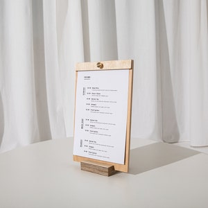 Wooden Menu Holder Stand, Table Menu Wedding Sign, Table Top Menu Board ...