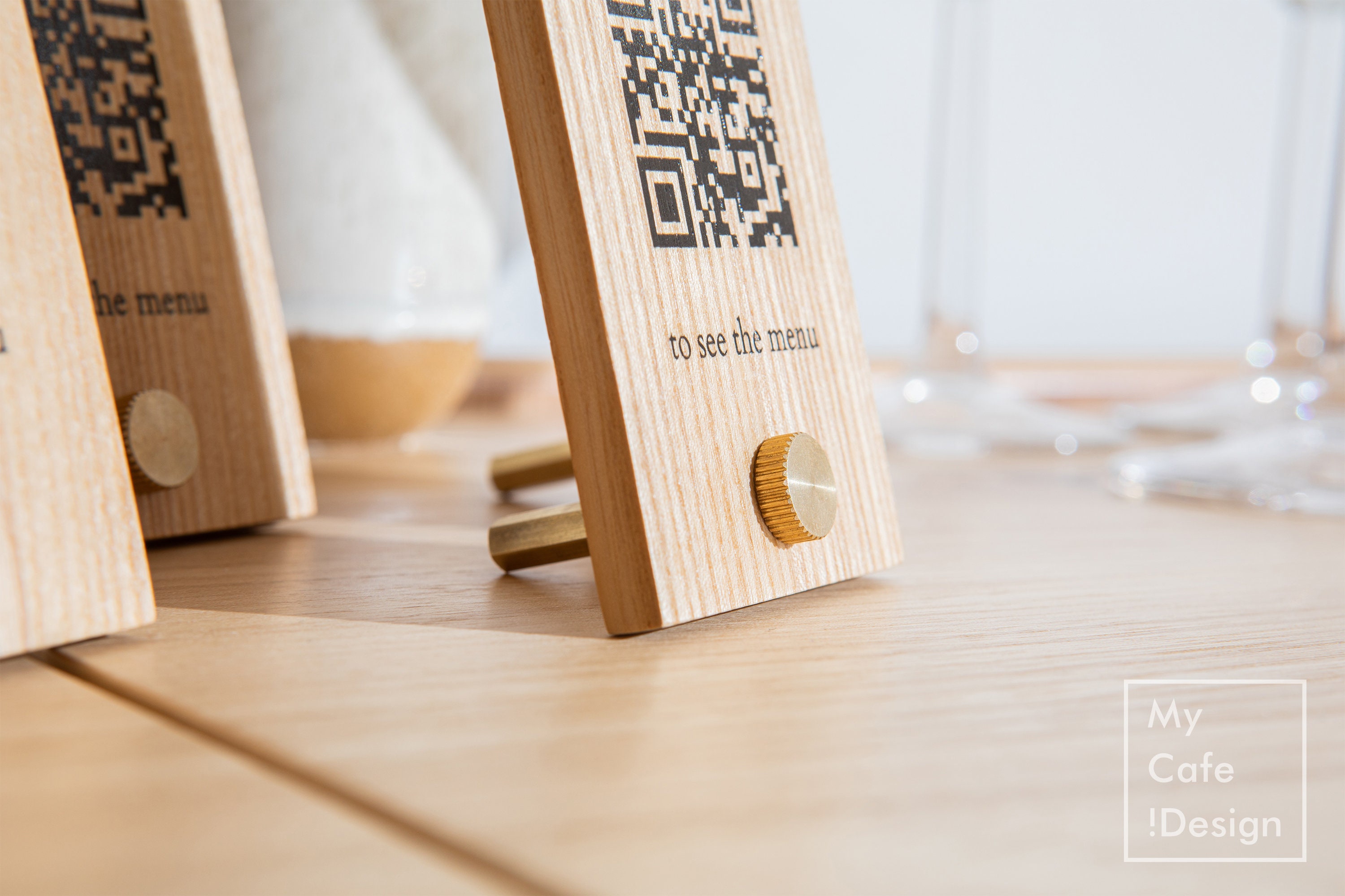 Wooden QR Code Sign Set, Qr Code Menu Ordering, QR Code Restaurant Menu, Scan to Pay Sign, Qr ...