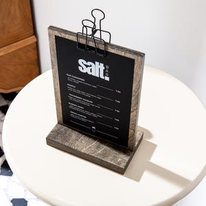 Custom Wood Table Tent: Restaurant Menu Holder for Drink & Food Menu - Etsy
