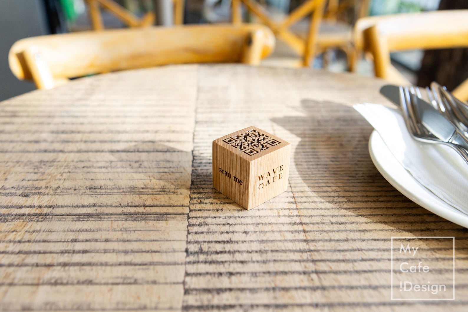 Custom Ash Wood QR Code Table Sign: Restaurant Table Number, Set of 10 ...