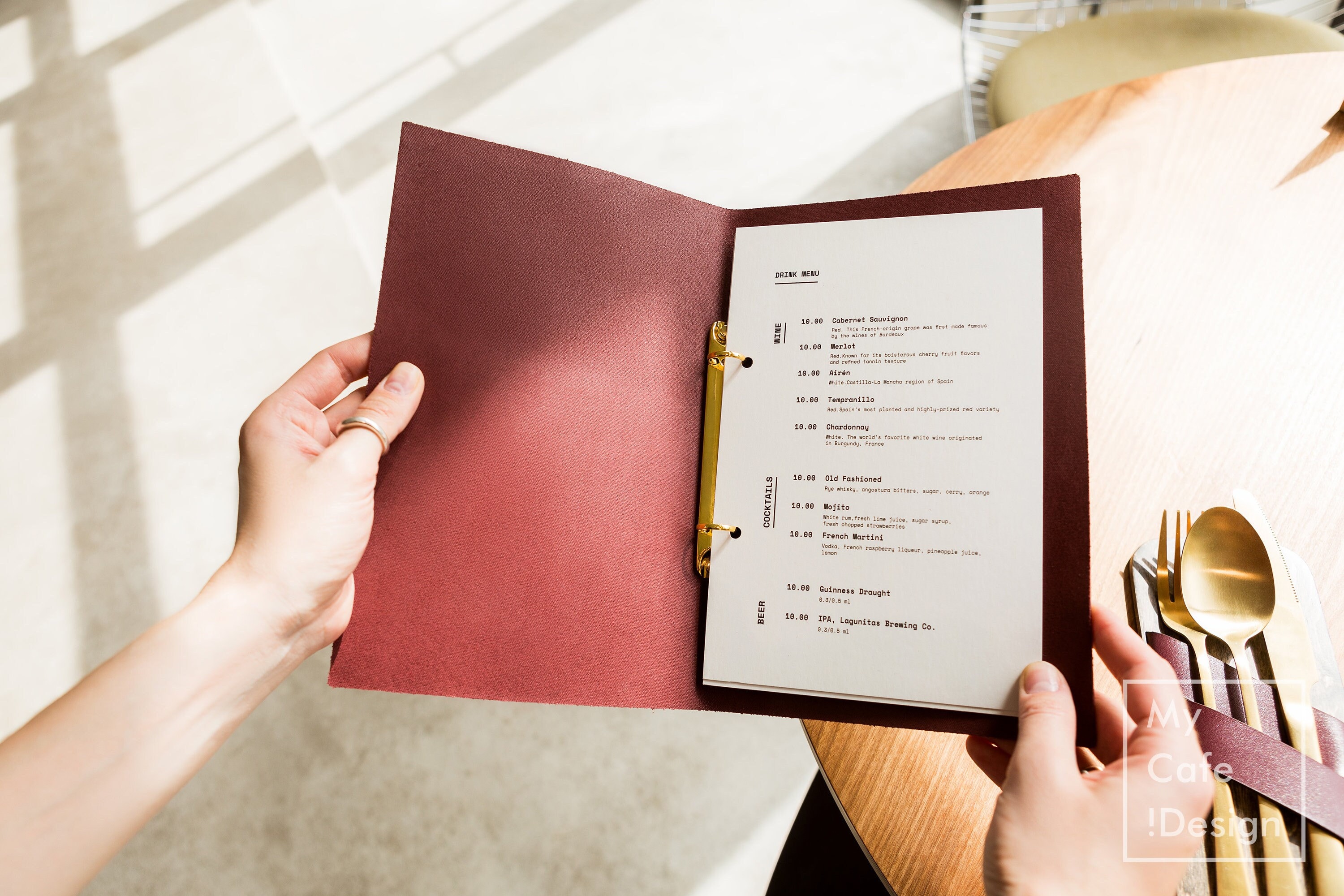 Leather Binderview Menu Holder, Custom Menu Cover, Personalized Menu ...