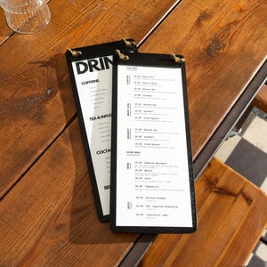 Wooden Menu Board for Restaurant, Cafe or Bar, Custom Menu Holder A5 ...