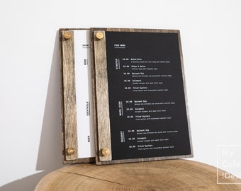 Table Menu Folder Restaurant Menu Holder Wood Menu Board Custom Menu ...