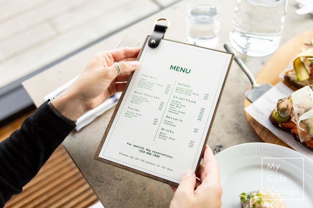 Wooden Menu Board for Restaurant, Custom Menu Holder, Wood Bar Menu ...