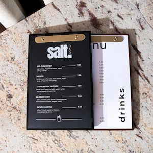 Leather Menu Covers, Restaurant Menu Holder, Clipboard Menu, Cocktail ...