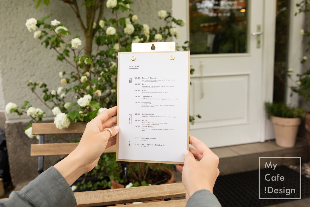 Menu Holder With Brass Wall Mount for Restaurant With Hanging Option ...