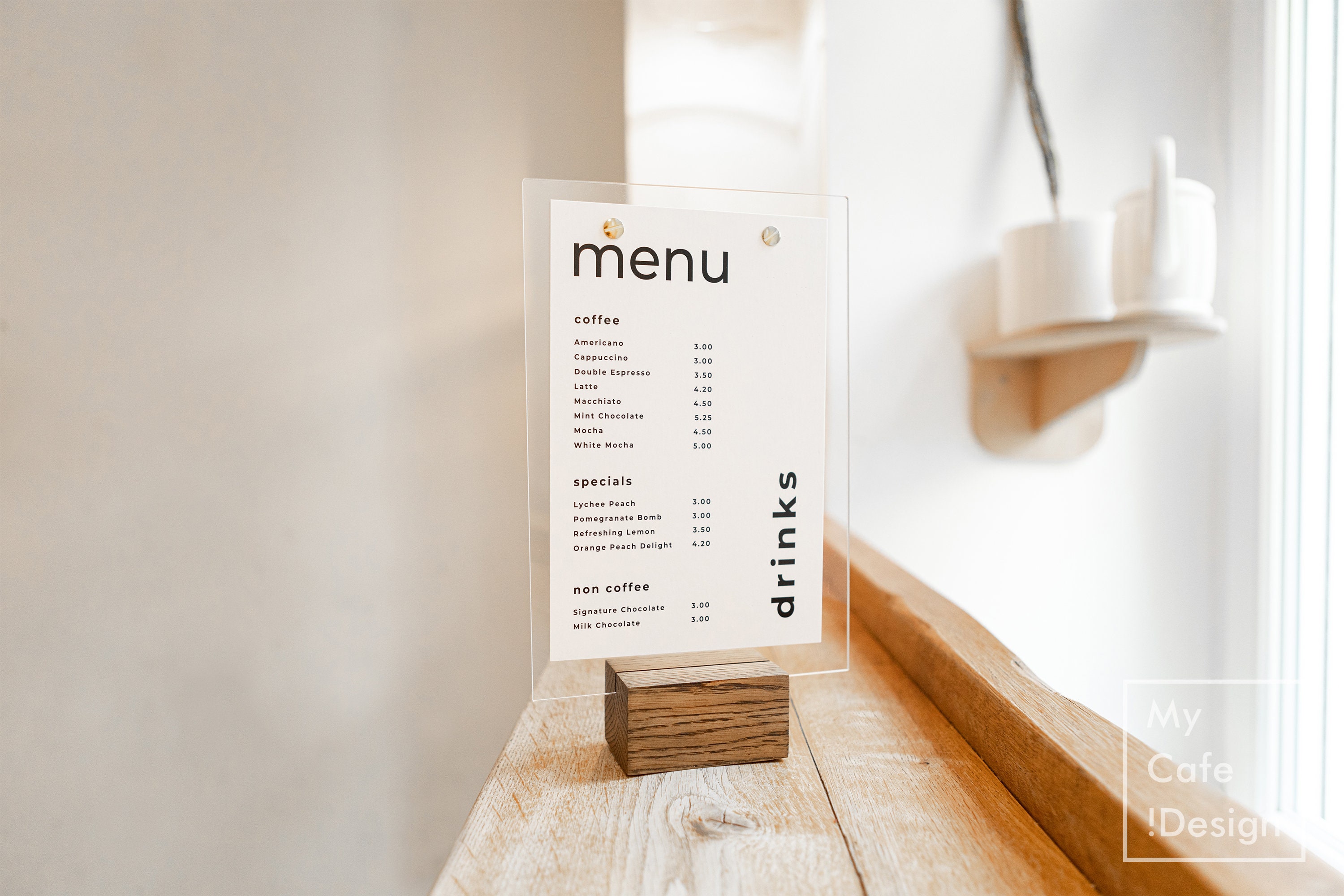 Acrylic Sign Holder, Table Tent, Wooden Table Top Display Menu Holder ...