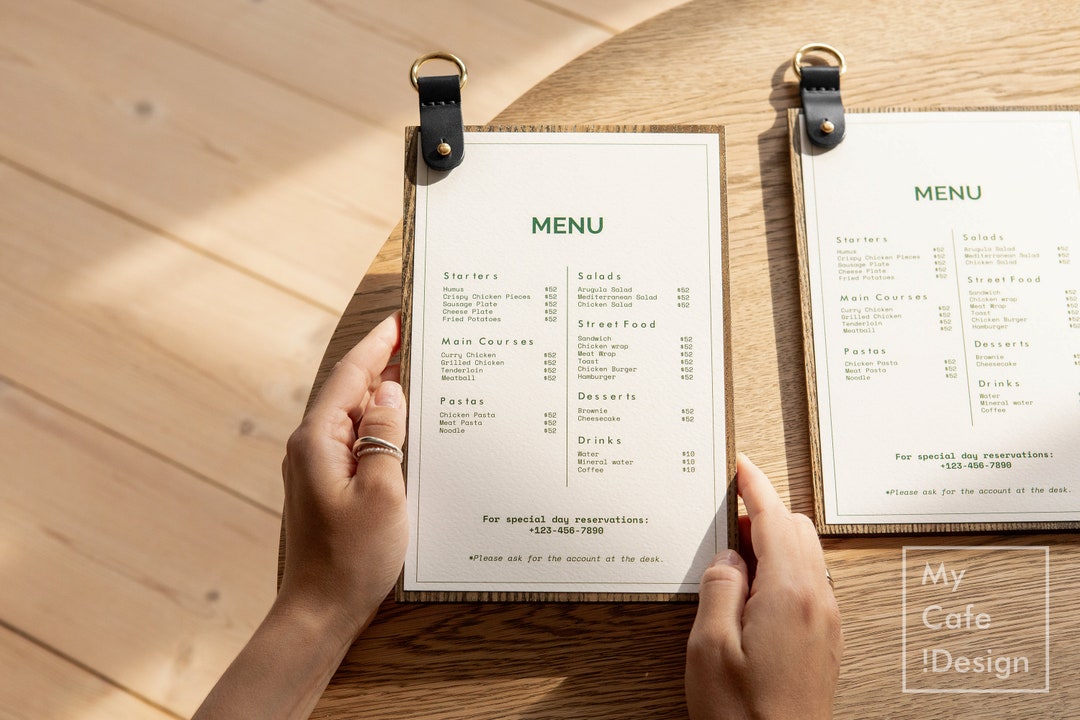 Wooden Menu Board for Restaurant Custom Menu Holder, Tabletop Design ...