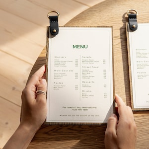 Wooden Menu Board for Restaurant, Custom Menu Holder, Wood Bar Menu ...