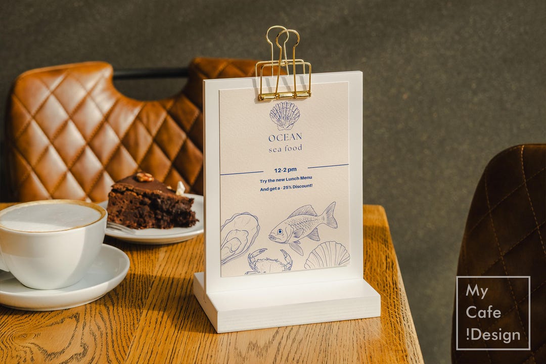 Custom Wooden Table Menu Holder: Restaurant Cafe Table Talker - Etsy