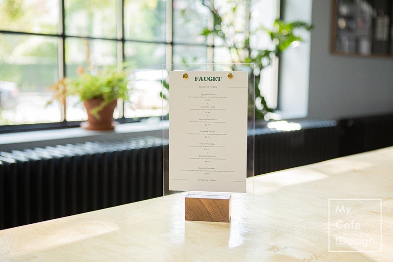 Wooden Table Top Display Menu Holder Acrylic Sign Holder - Etsy