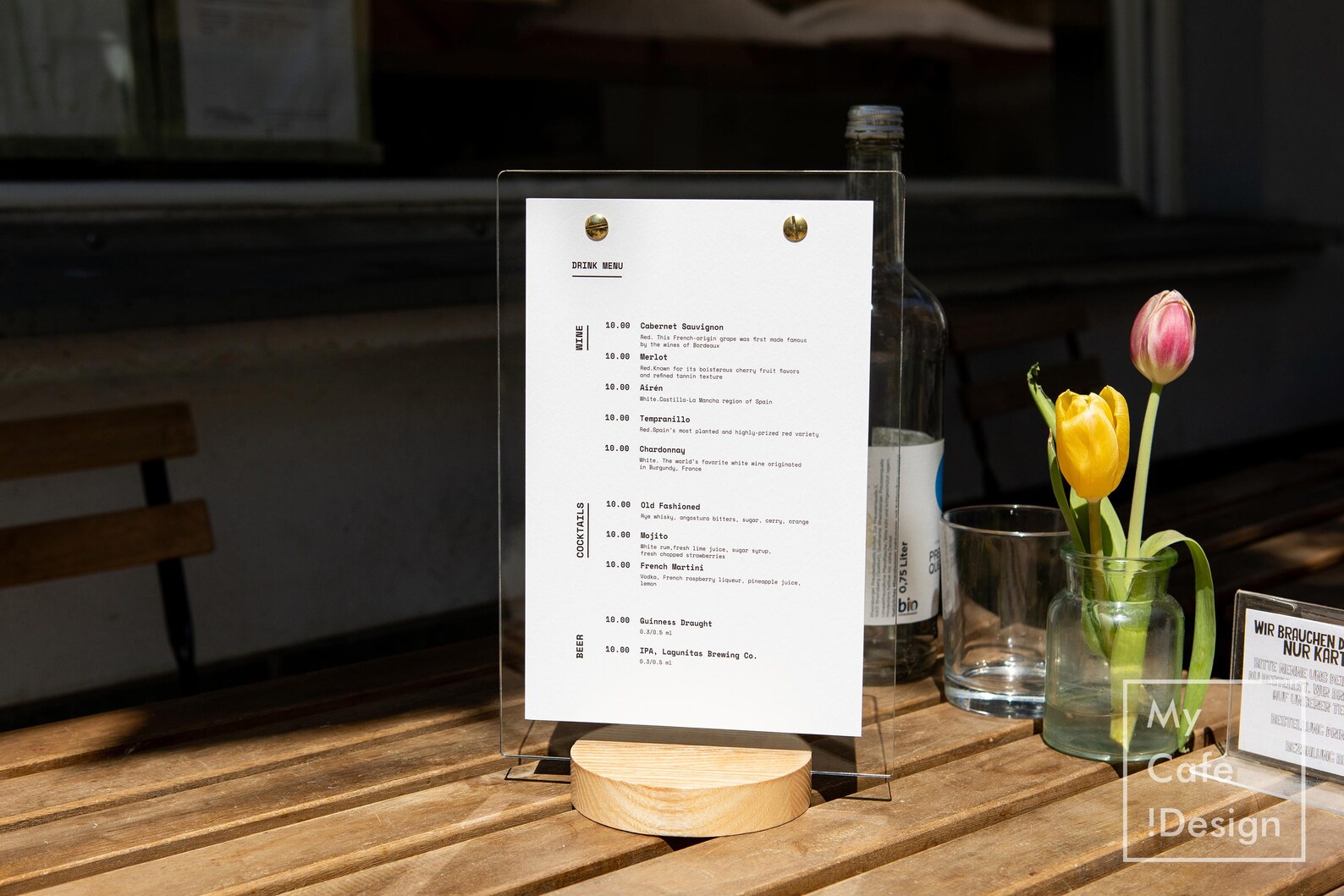 Acrylic Table Menu Tent: Ashwood Base Restaurant Display - Etsy