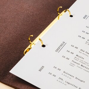 Leather Menu Cover: Personalized Menu Binder for Restaurant, Cafe & Bar ...